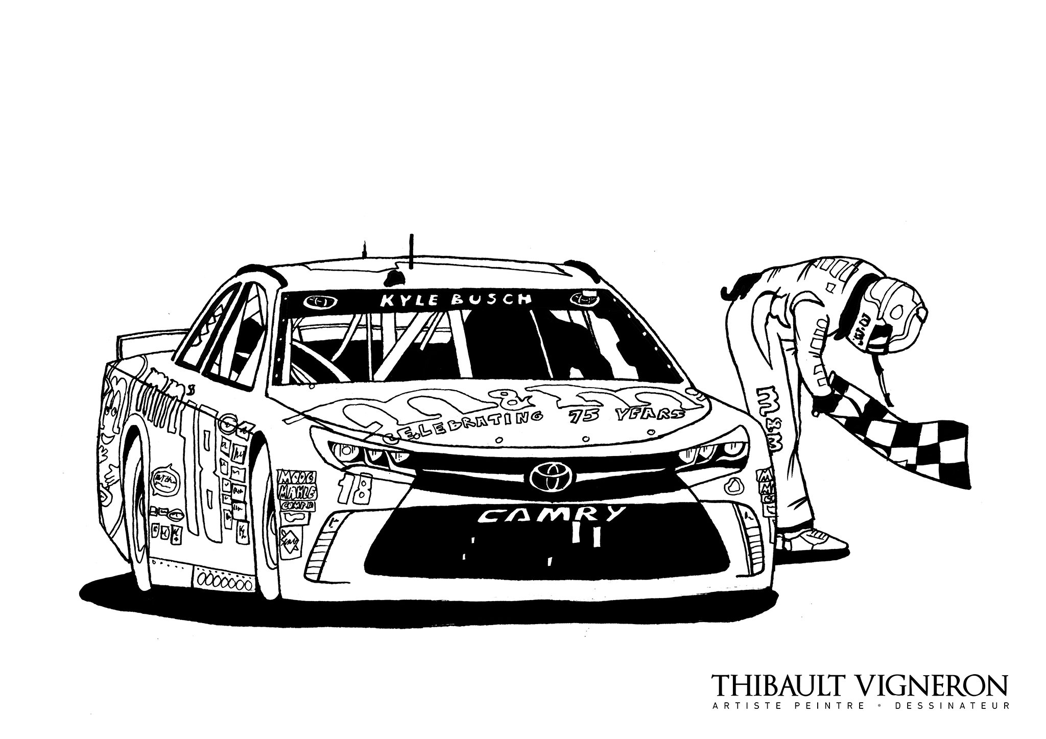 Nascar Race Car Drawing