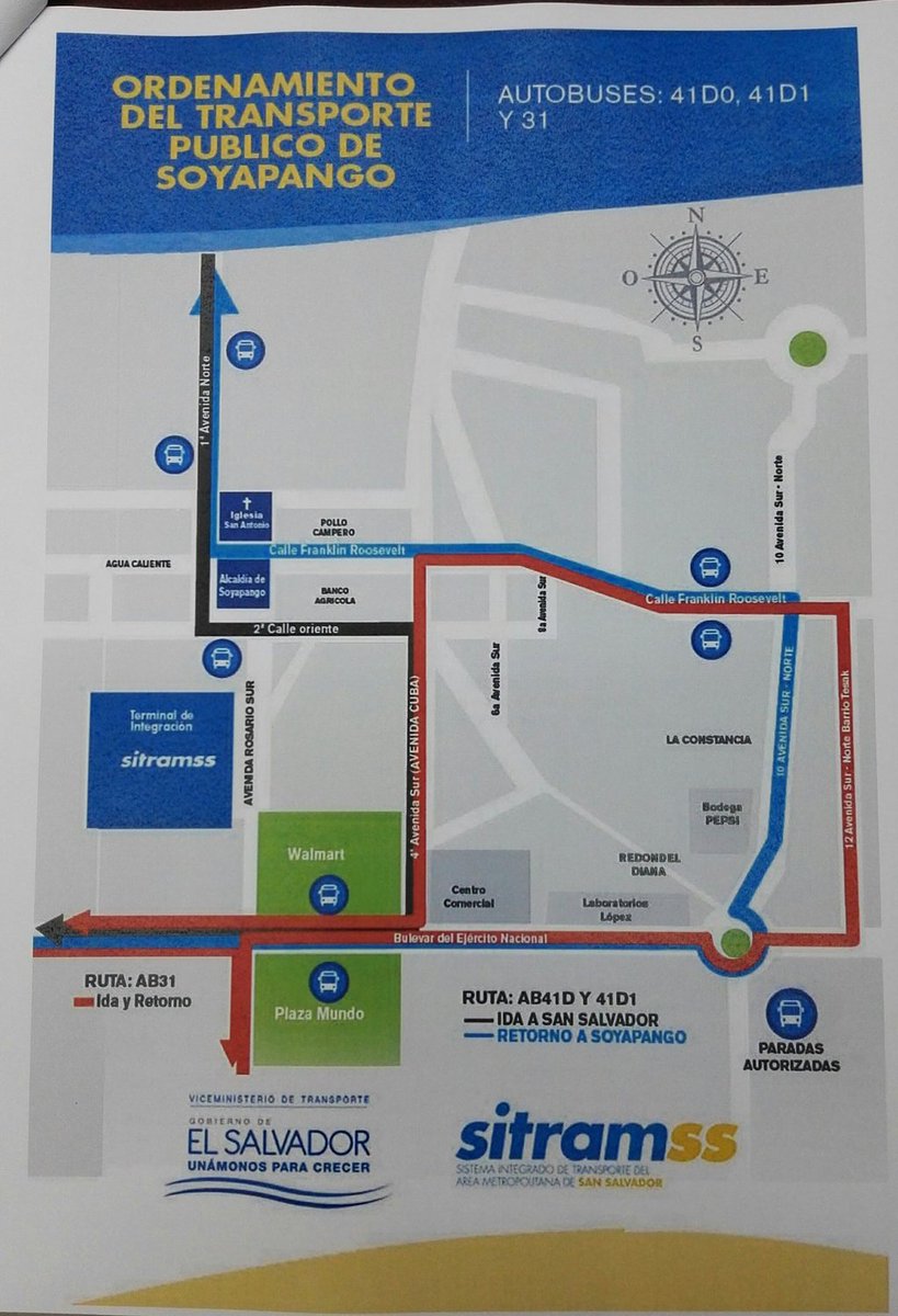 Ajustes rutas de Soyapango: AB 7 y 7C; 41D; 31; 49 A y B; 19. MB 41F ...