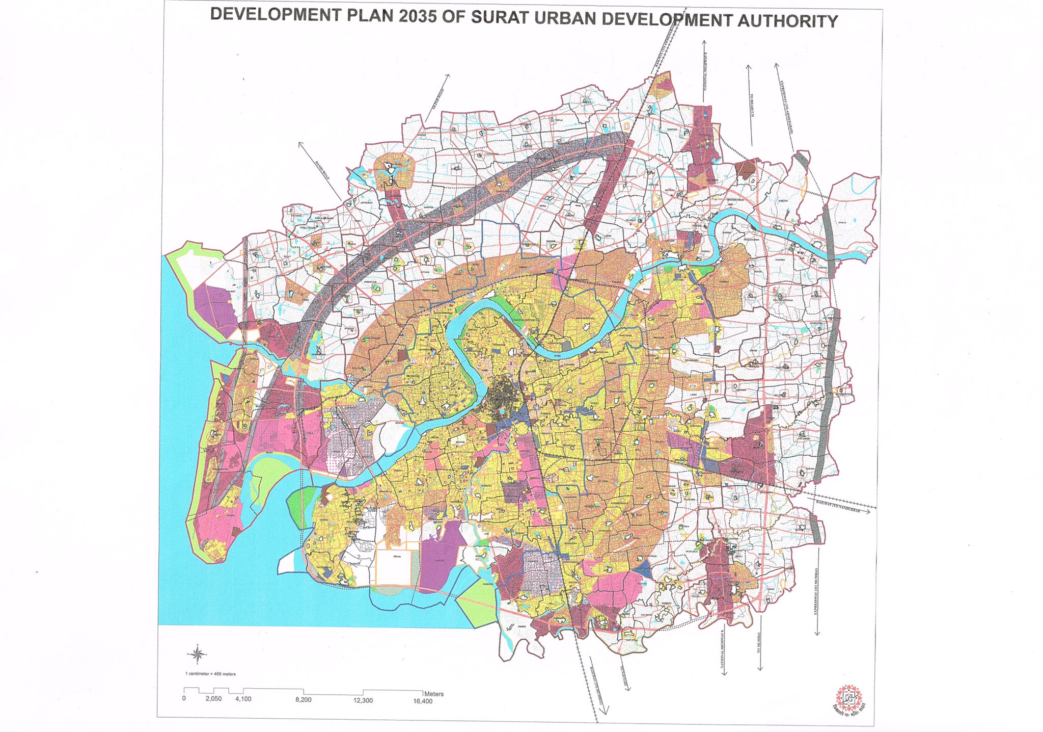 Surat City Map According To Town Planning Scheme Numbers