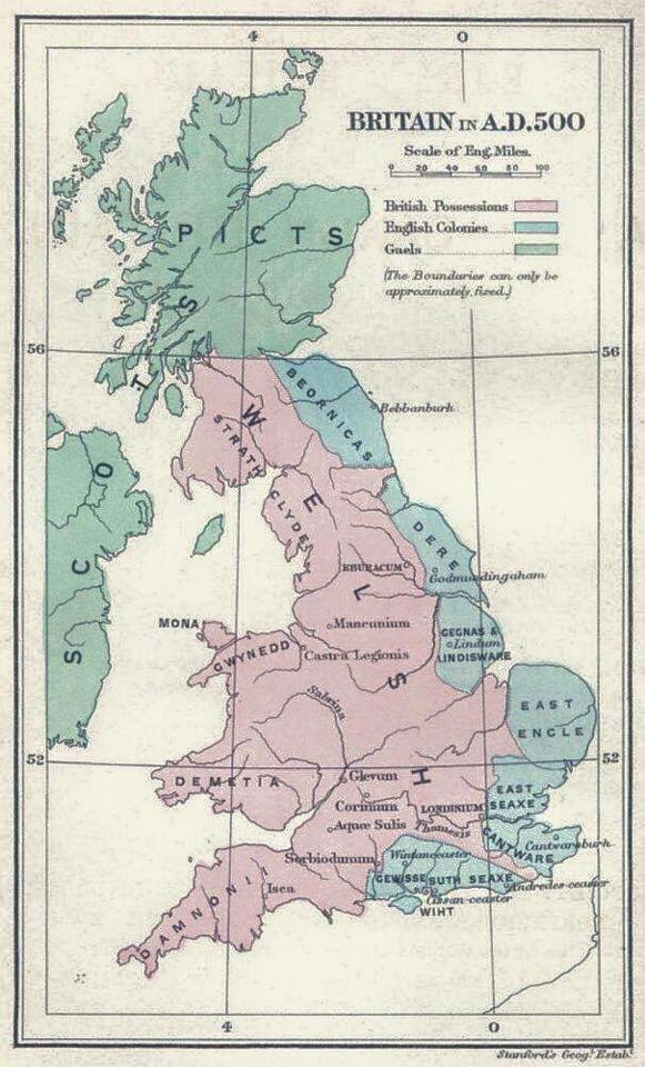 Map Of Britain 500 Ad