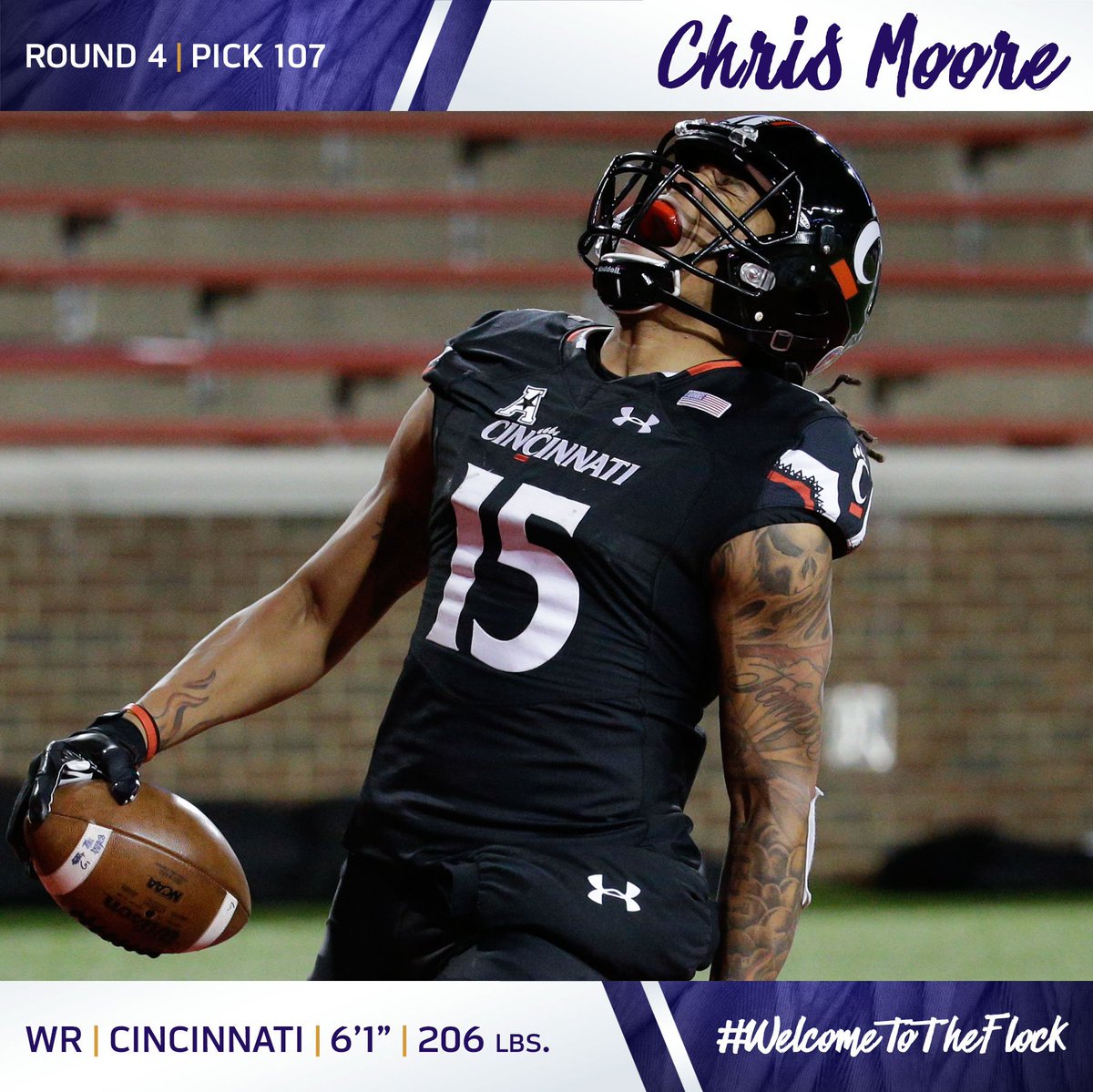 With the 107th overall selection in the NFL Draft, we’ve selected WR ...