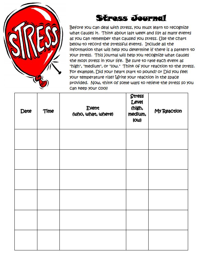 Stress Management Worksheets Stress Management Worksheets