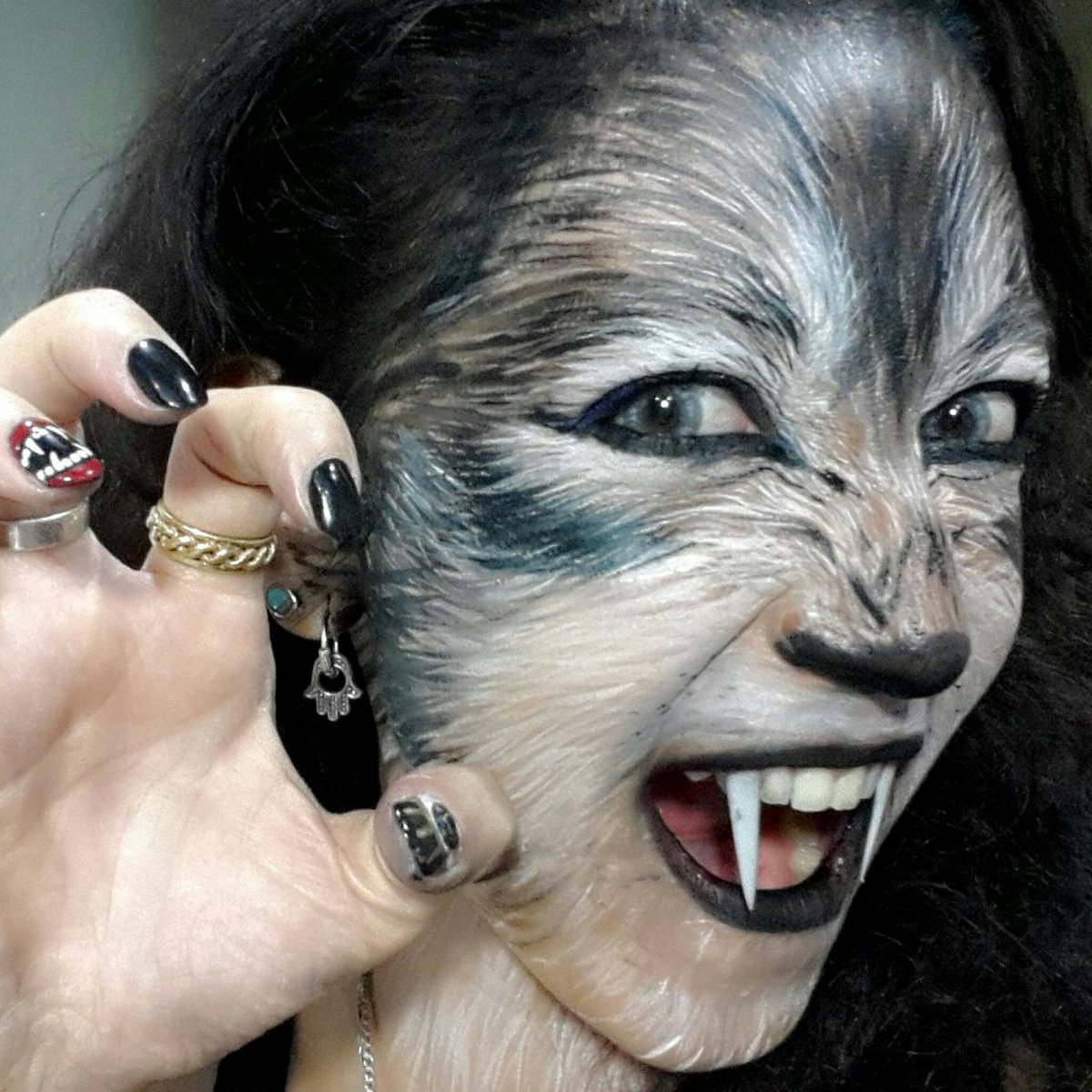 Girl Werewolf Face Makeup