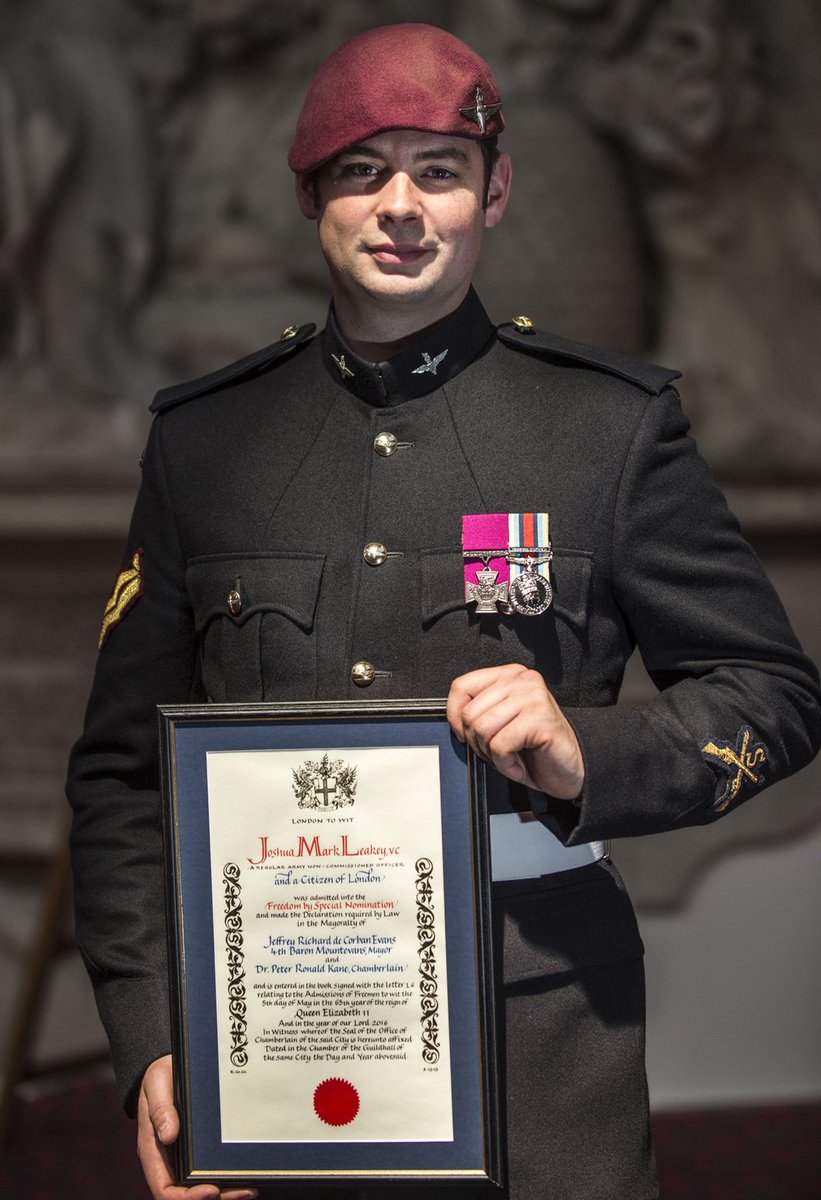 Victoria Cross hero Cpl Josh Leakey has received the City of London’s ...