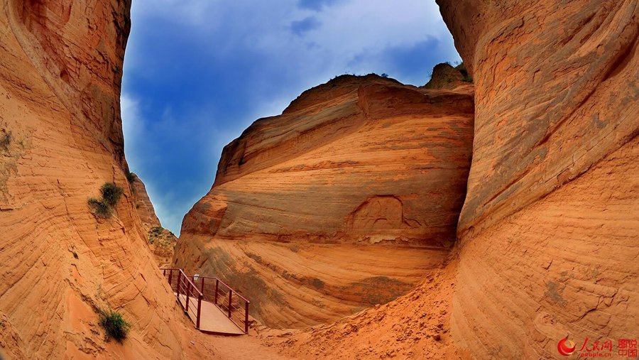 Fantastic Jingbian wave valley, a Danxia landform scenic area in NW ...