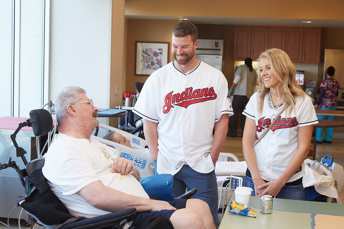 Thanks to Corey and Amanda Kluber for visiting vets at Louis Stokes VA ...