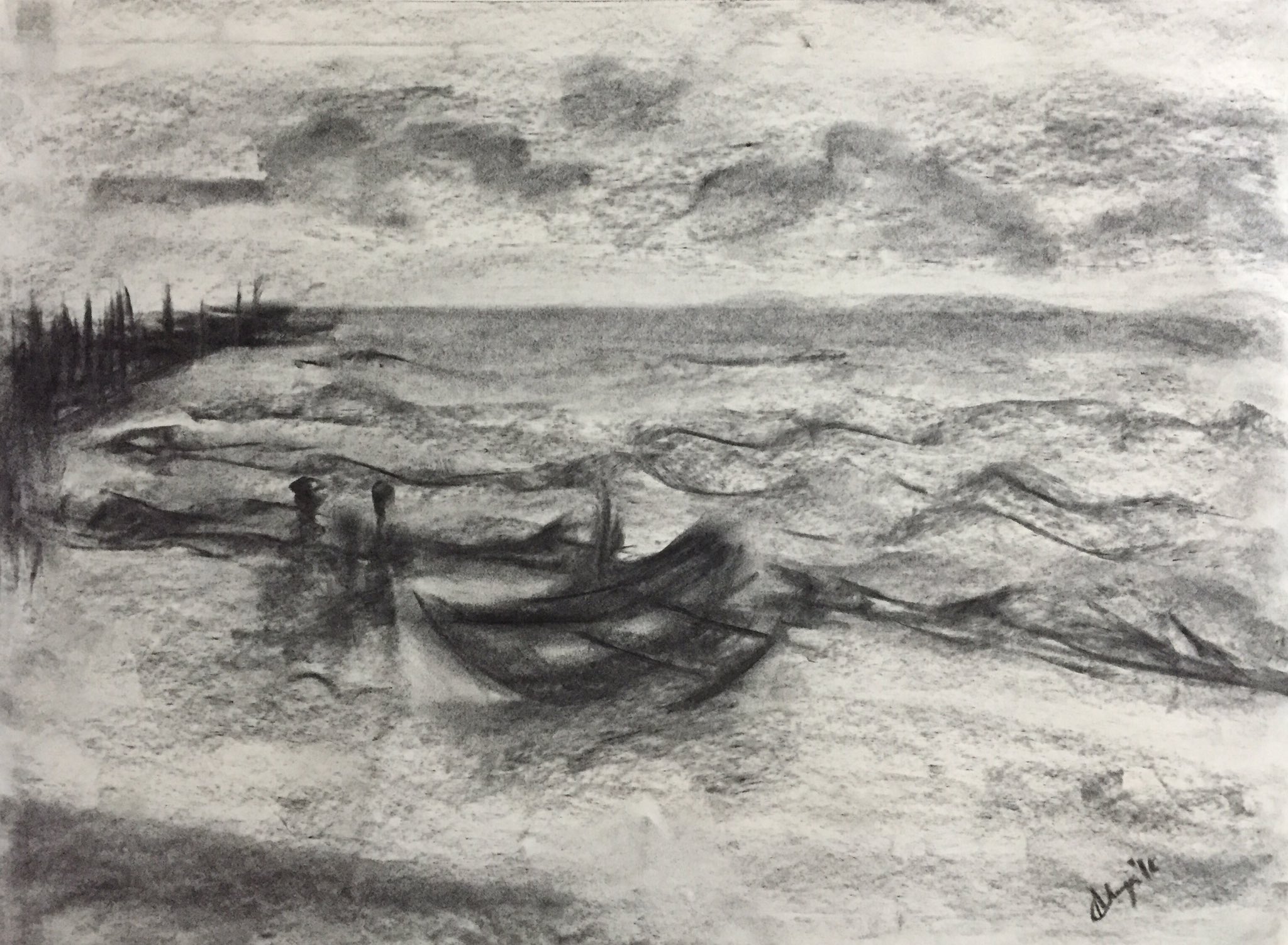 Charcoal Landscape Sketches