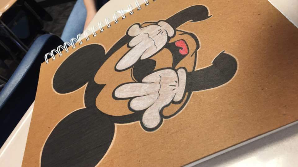 Mickey Mouse Middle Finger Drawing