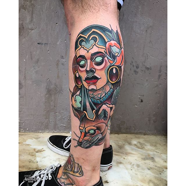 Colored Leg Tattoos