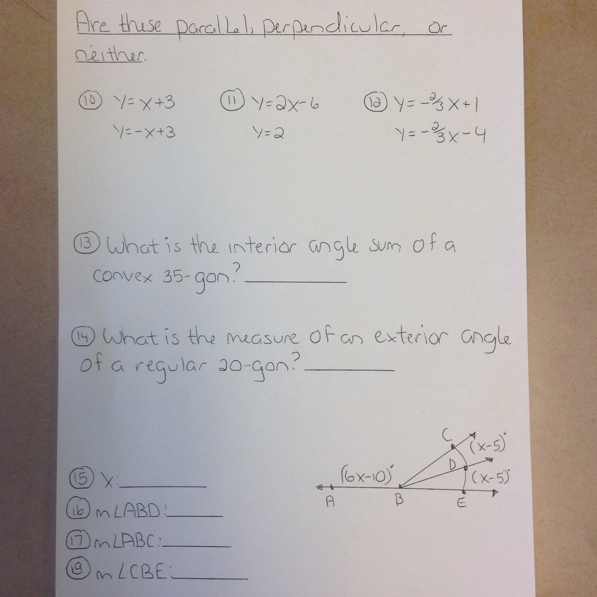 Geometry Formulas Sheet Review