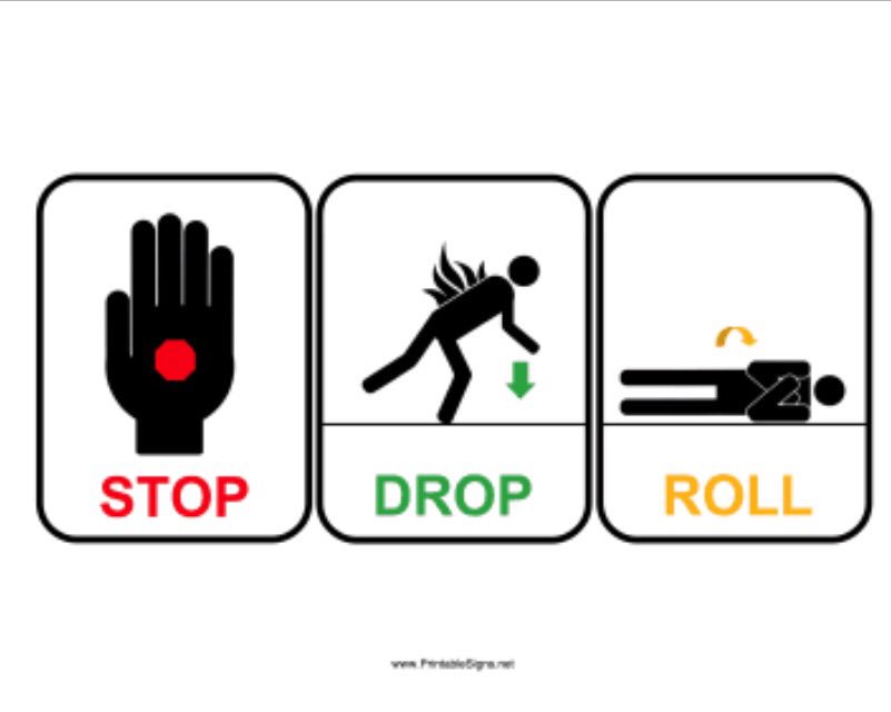 Stop Drop And Roll Clipart