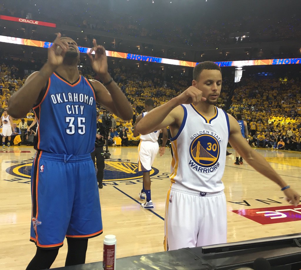 KD & Steph... okcthunder vs warriors.. GAME 1 is LIVE NBAonTNT! WCF ...