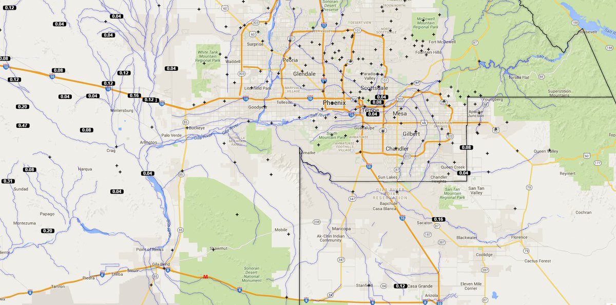 Rainfall totals so far today in Maricopa county: abc15 abc15wx azwx ...