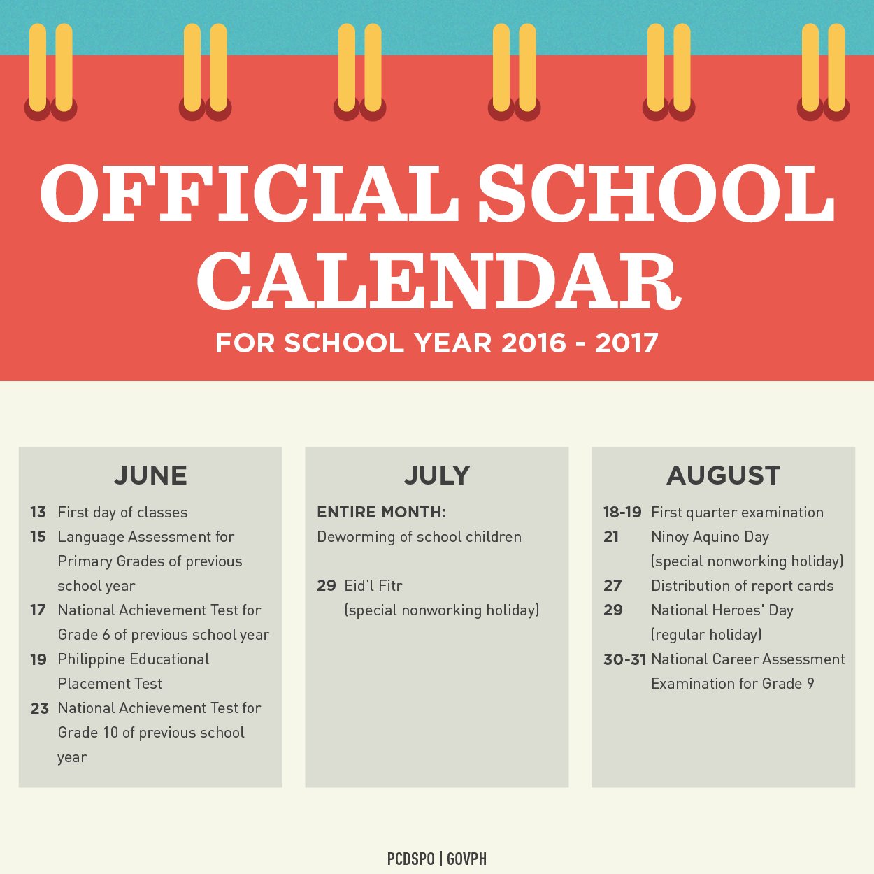 2016 2017 School Calendar Printable DeKalb Schools 2016 17 School