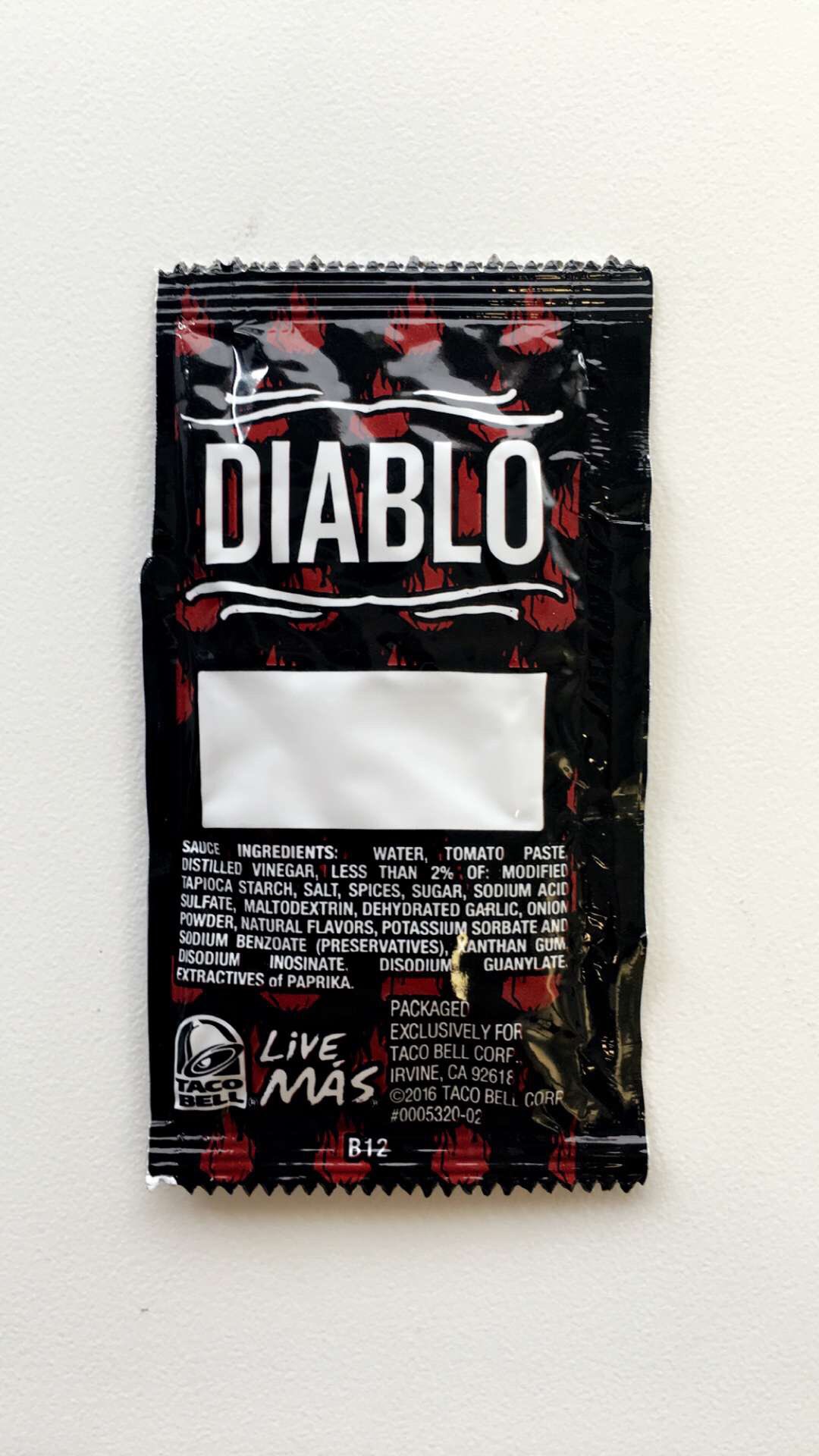 Blank Taco Bell Sauce Packets