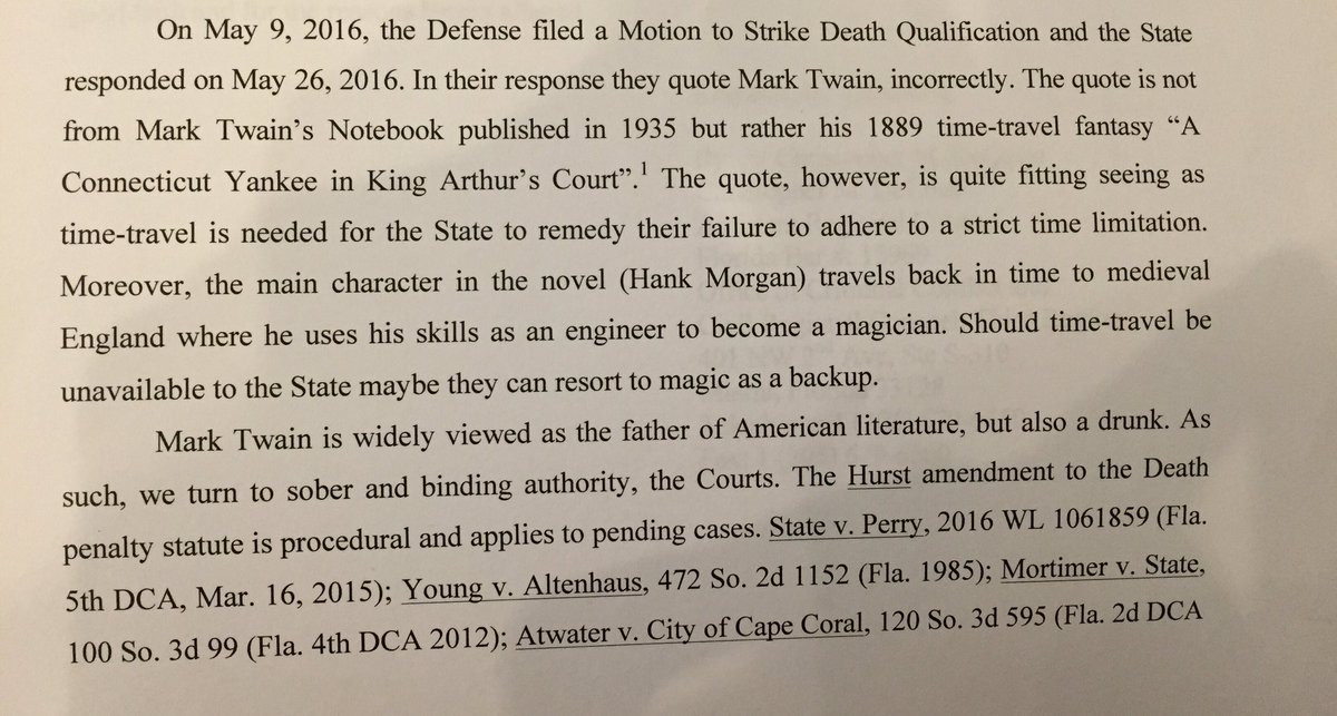 Mark Twain himself would be proud of the snarky writing on this court ...