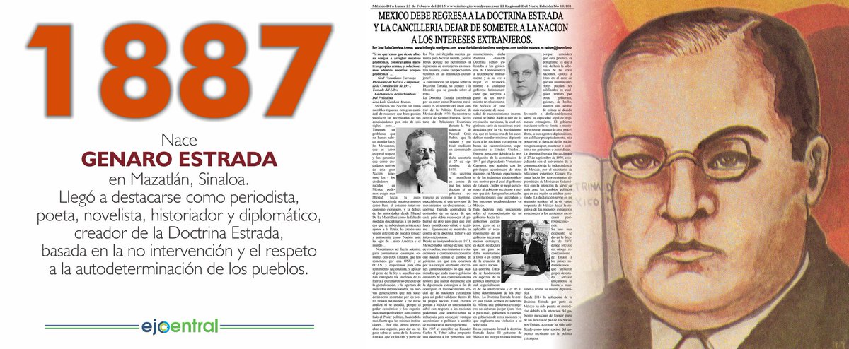 #efemÉride | hoy recordamos que en 1887 nace genaro estrada, en ...