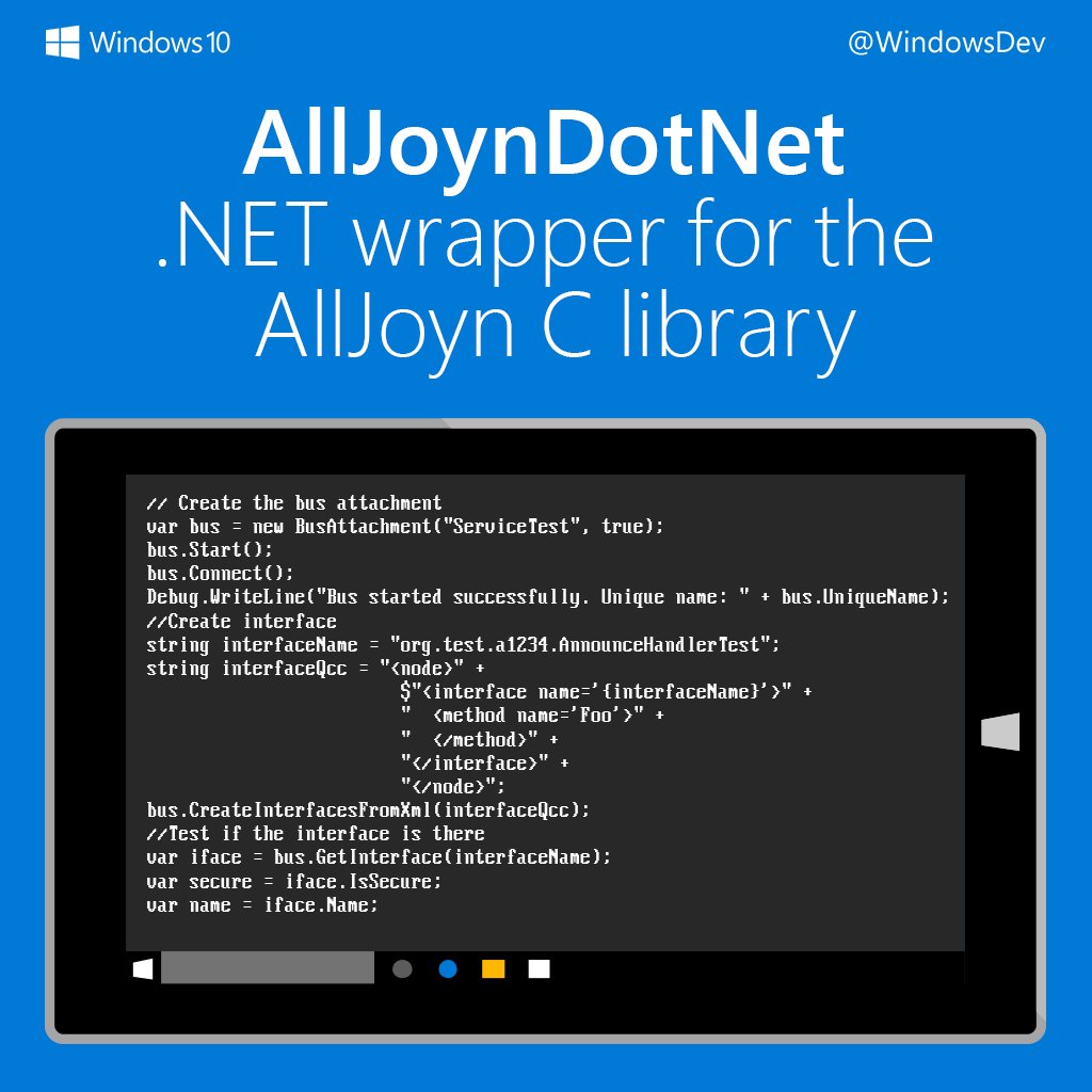 Windows Developer on Twitter: "AllJoyn helps devices communicate with each other. Check it out ...