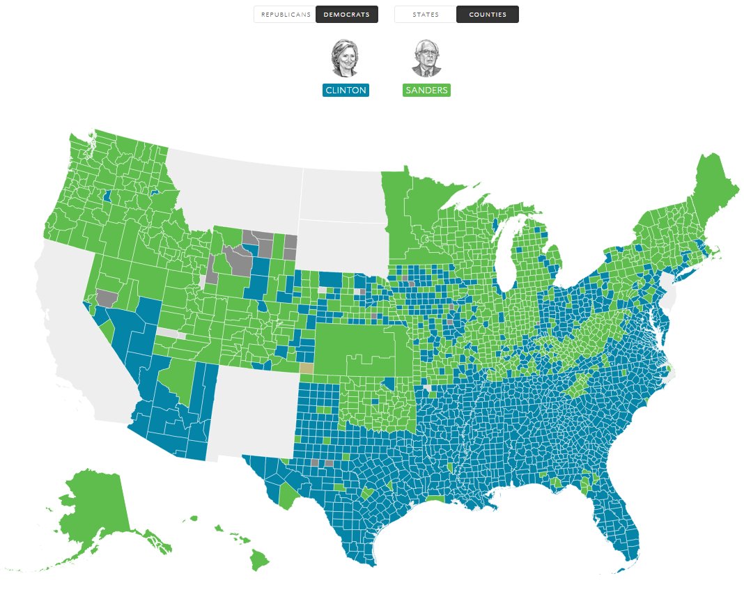 Bernie and HIllary split the country. It would be interesting to ...
