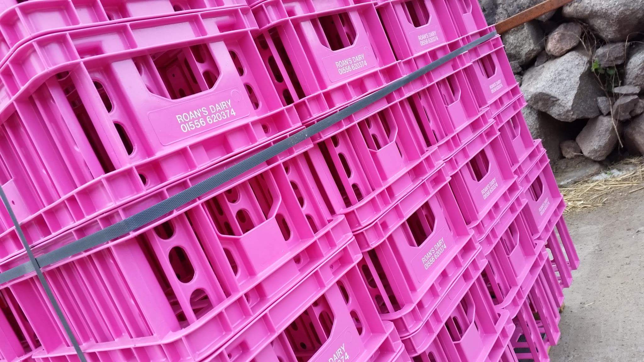 Pink Milk Carton Plastic Crates