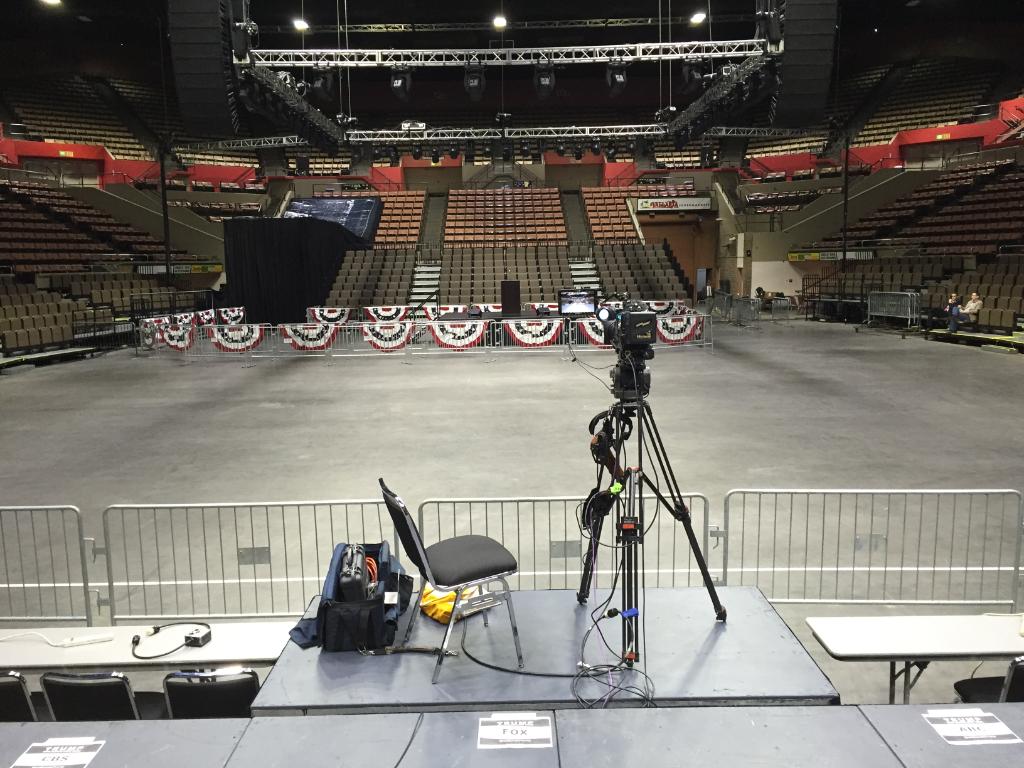 An early look inside Selland Arena ahead of realDonaldTrump's visit ...
