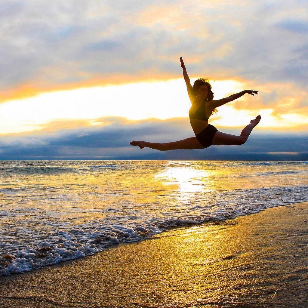 Dance Leap Silhouette Beach