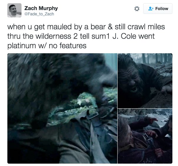 "J. Cole went platinum with no features" is the best meme right now ...