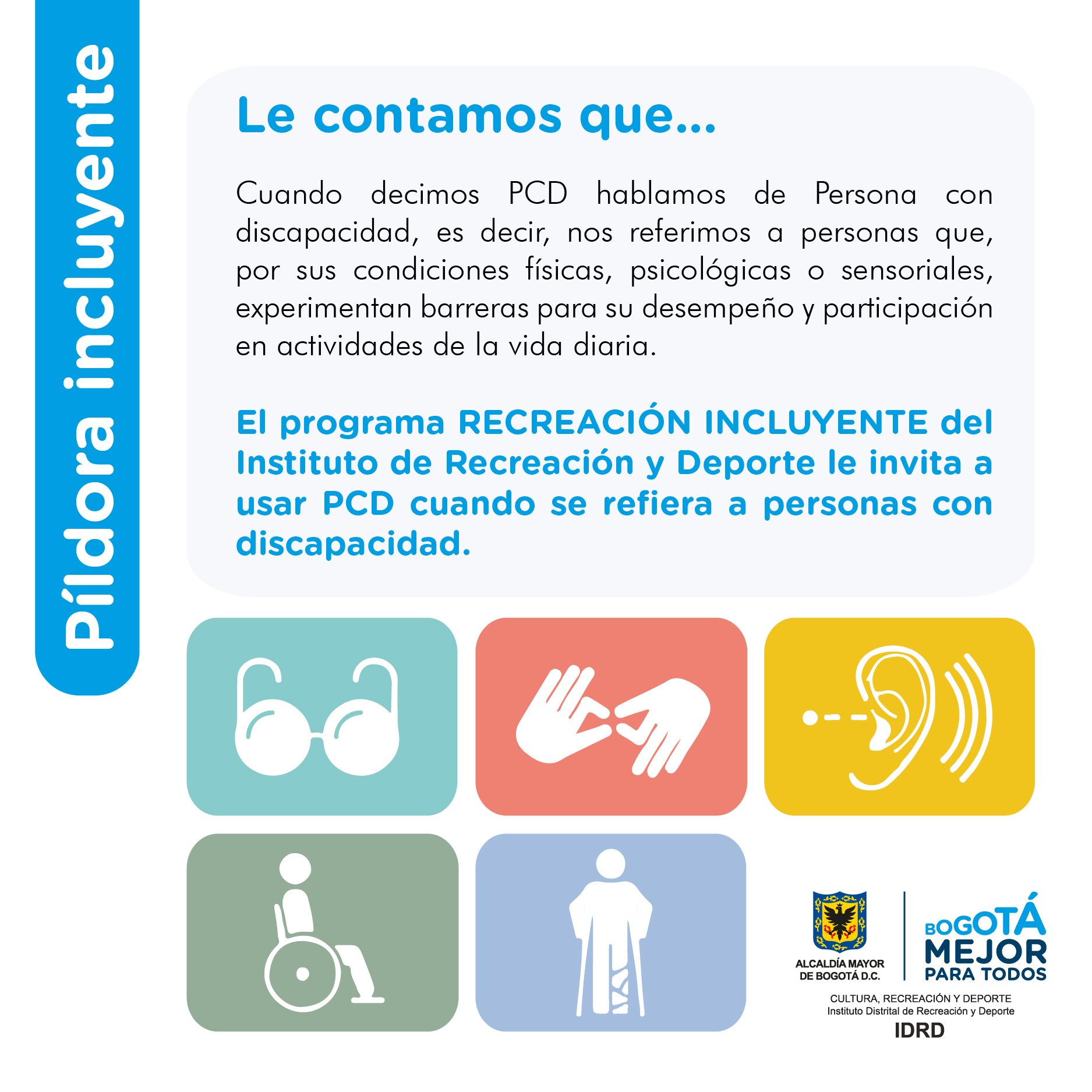 🟨🟥Recreación y Deporte on Twitter: "¿Sabes qué es PCD? Lenguaje incluyente en # ...