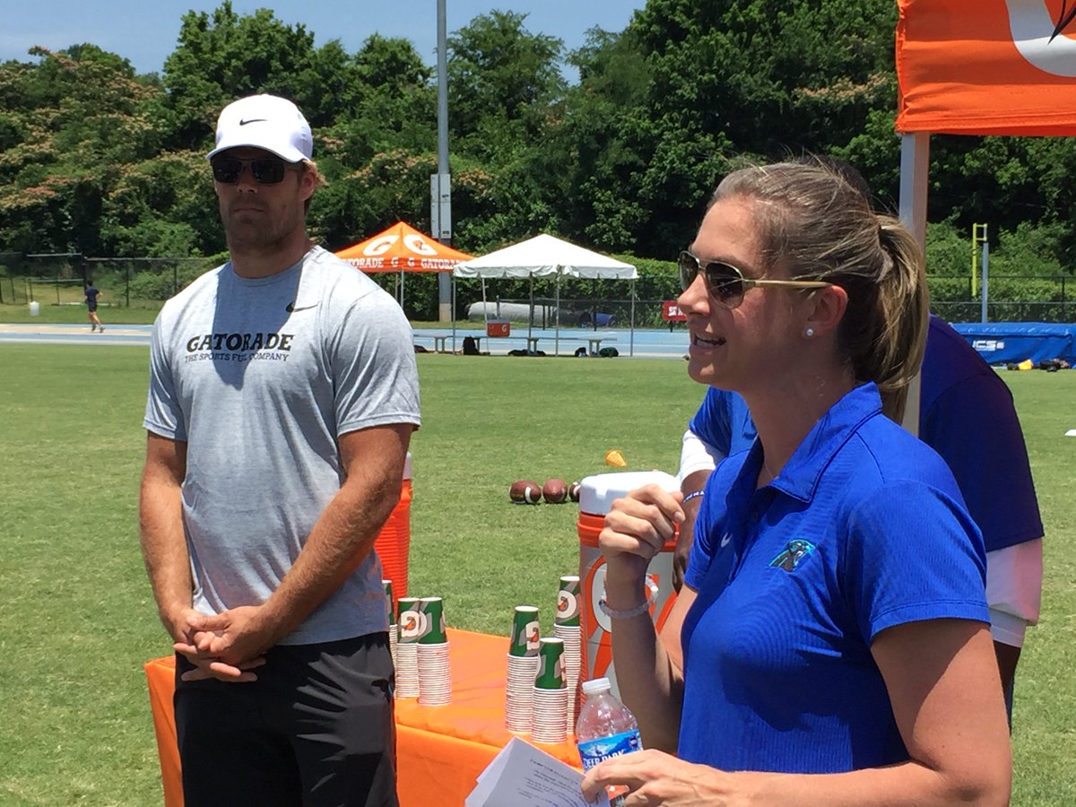 Panthers tight end Greg Olsen and team nutritionist Jennifer Brunelli ...