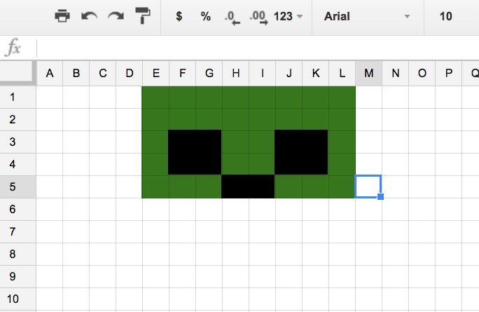 Minecraft Pixel Art Grid Creeper