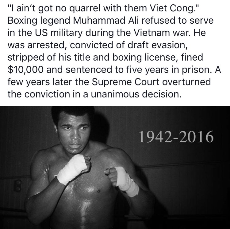 Muhammad Ali refused to go to the Vietnam war and paid a high price ...