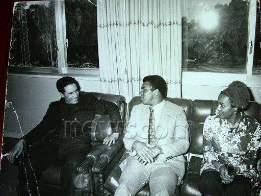 Muhammad Ali w/ Gaddafi (date unknown). Ali visited Libya in the early ...