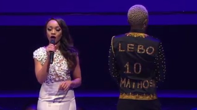Somizi's jacket is a special tribute to lebo mathosa. it's been 10 ...