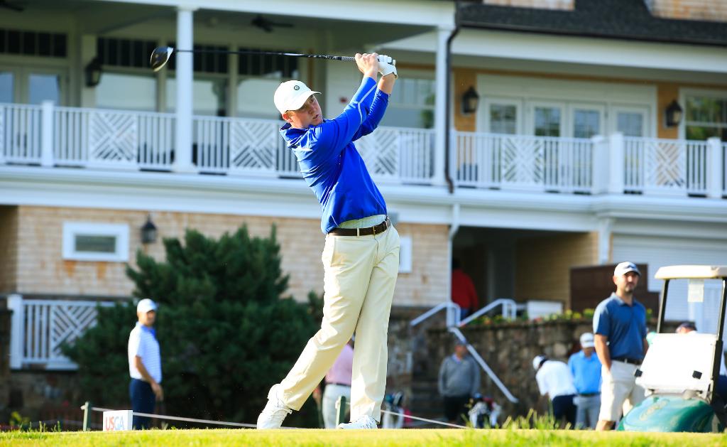 Devin Gee played the first ball this morning at Canoe Brook C.C. to ...