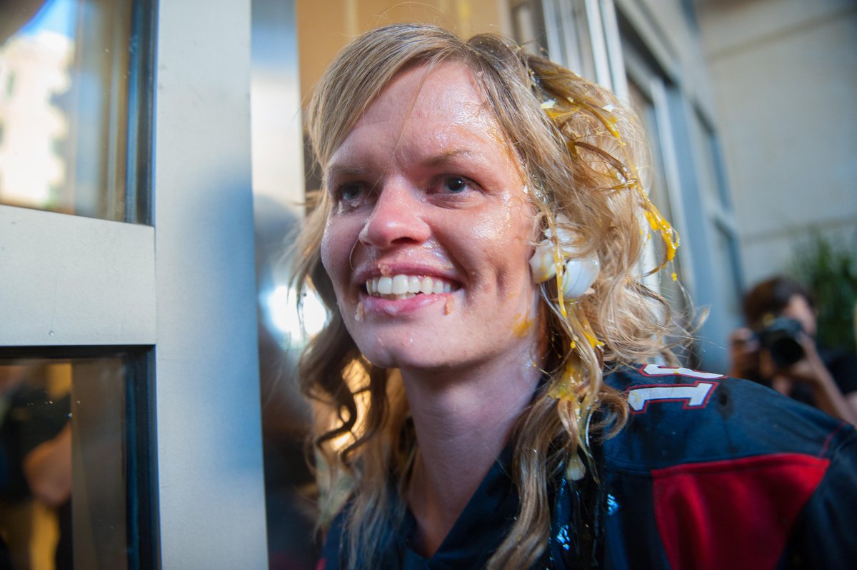 Woman who was egged at Trump rally - Rachel Casey - asking for San Jose ...