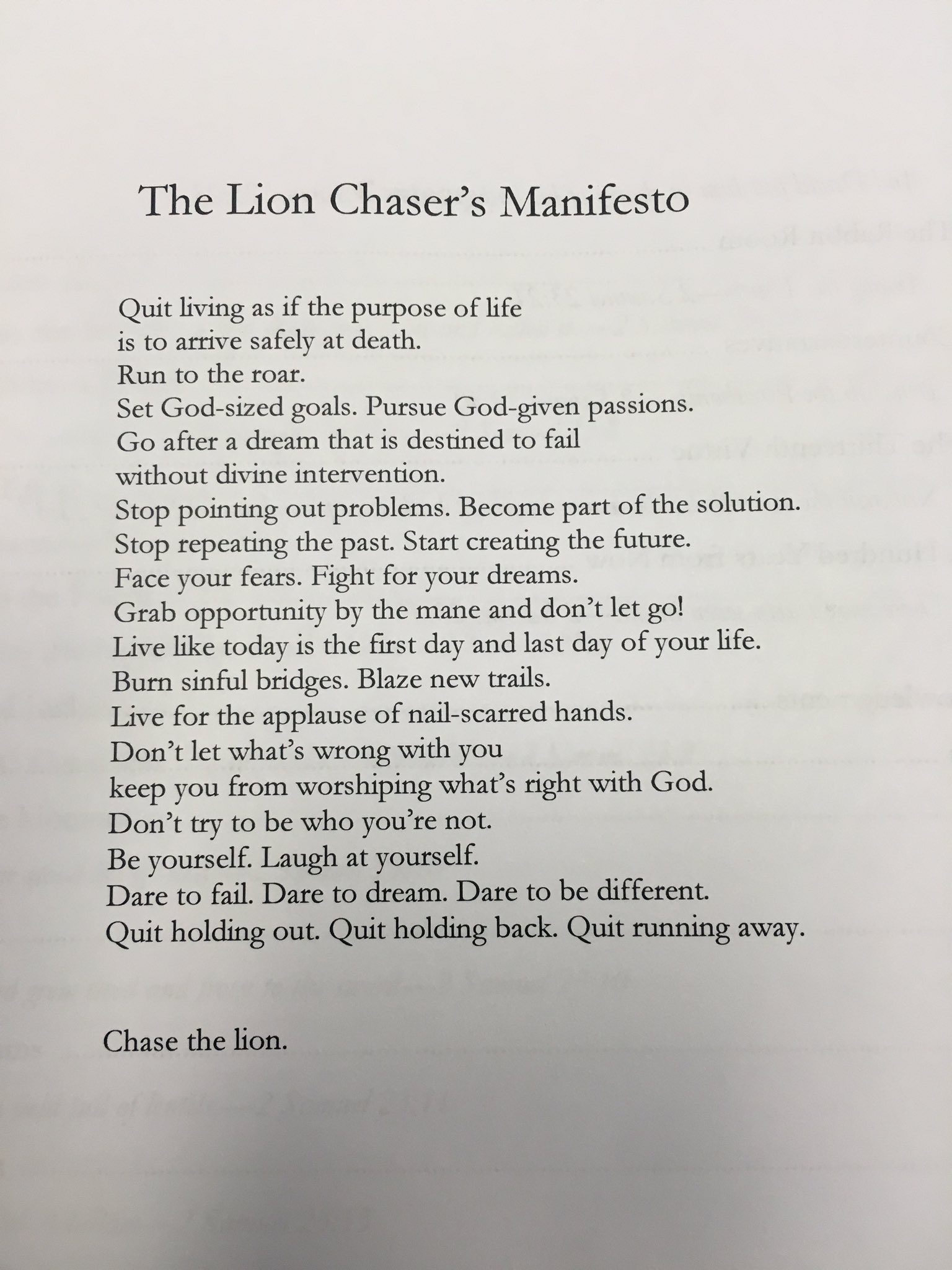 Lion Manifesto The Digital Transformation Dream Team Manifesto