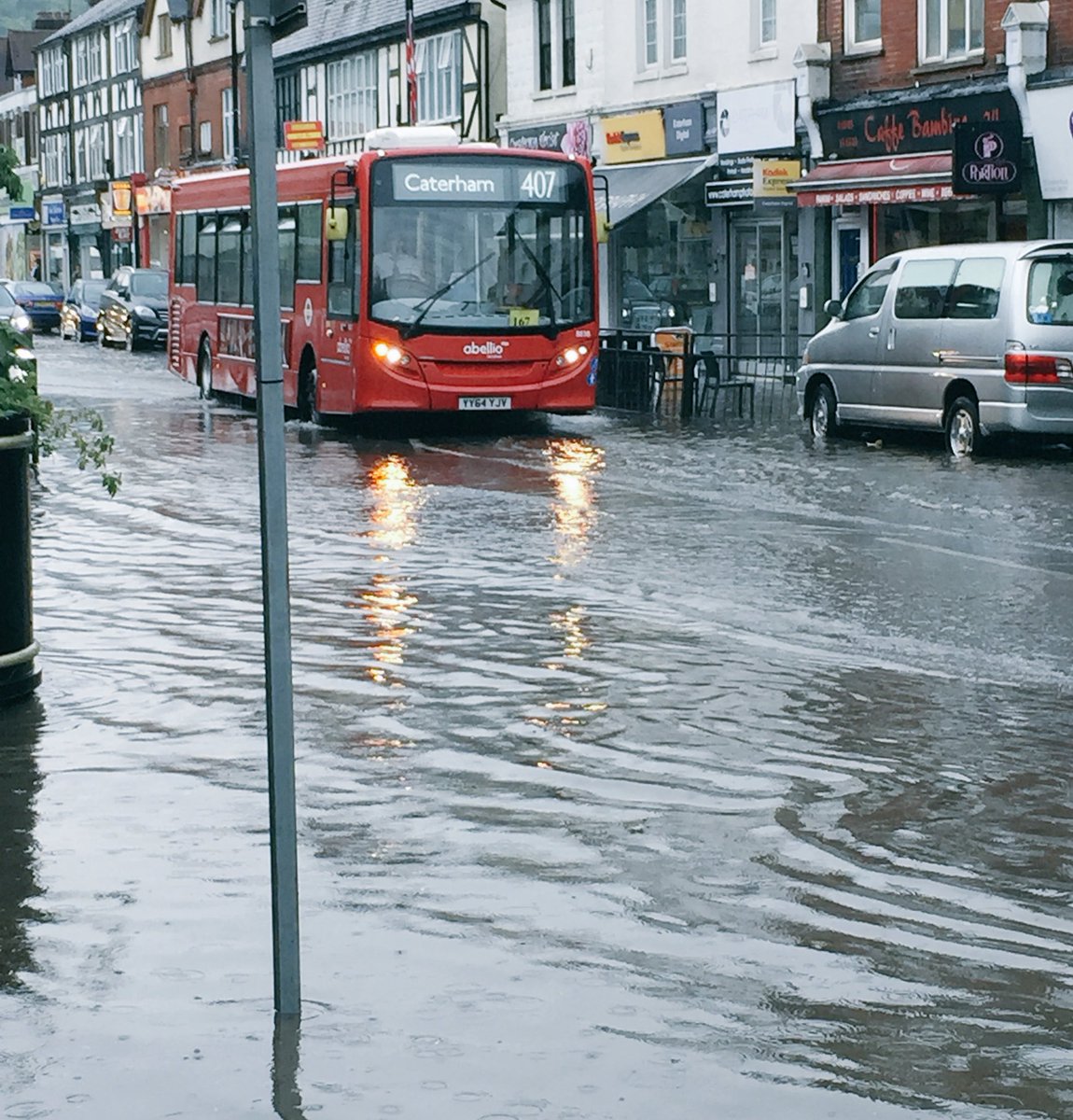 Flash Flooding Leaves Roads Underwater And Cars Submerged London