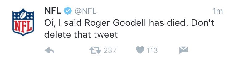 Nfls Twitter Account Was Hacked Roger Goodell Is Working Away R Nfl