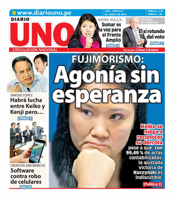 ECONONOTI: PORTADAS DE DIARIOS DE LIMA 09/06/2016