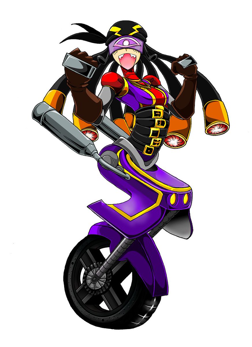 1girl Solo Ground Vehicle Black Hair Motor Vehicle Sharp Teeth