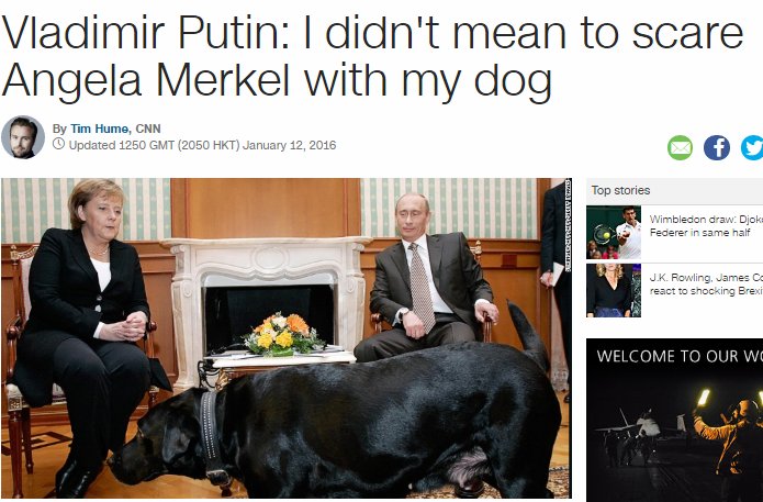 Vladimir Putin Dog Angela Merkel