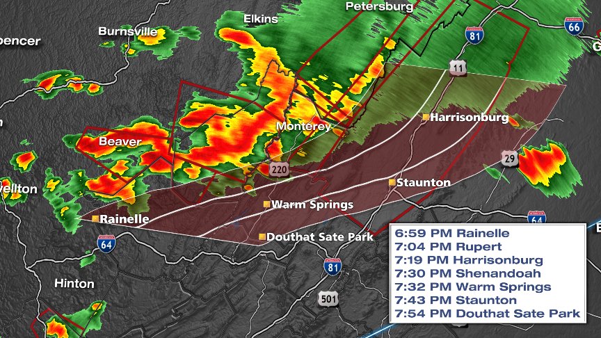 STORM PATH: Line of severe storms over the Highlands approaching ...