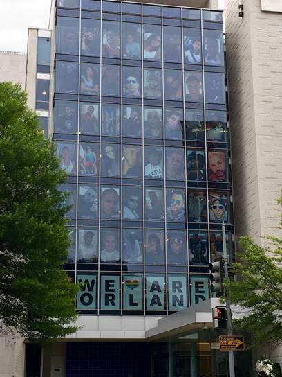 Pretty powerful"We Are Orlando" memorial at the HRC headquarters in DC ...