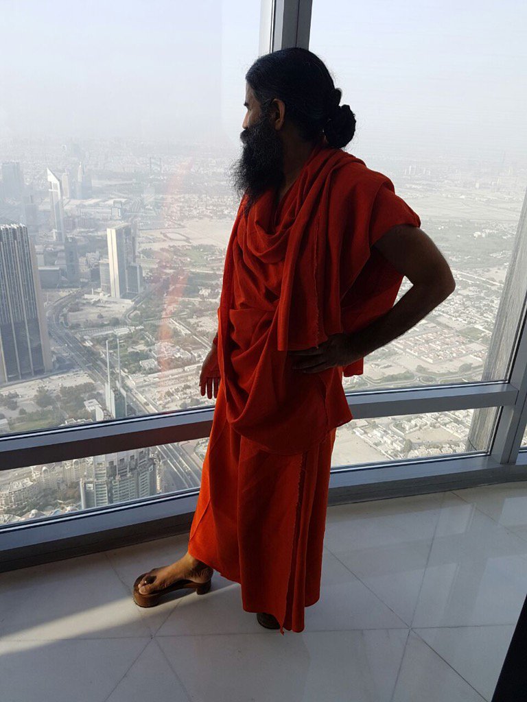 Swami Ramdev on Twitter: "At Burj Khalifa in Dubai. Yog shivir will start soon. Watch it live on ...