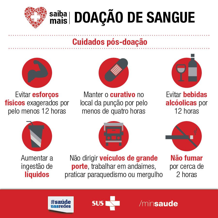 Vai doar sangue? confira 6 cuidados pós-doação e compartilhe ...