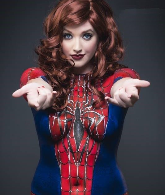 Spiderman Body Paint