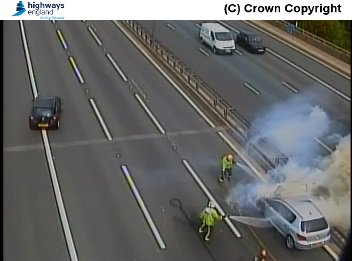 Car fire on M6 - emergency services on the scene | Central - ITV News