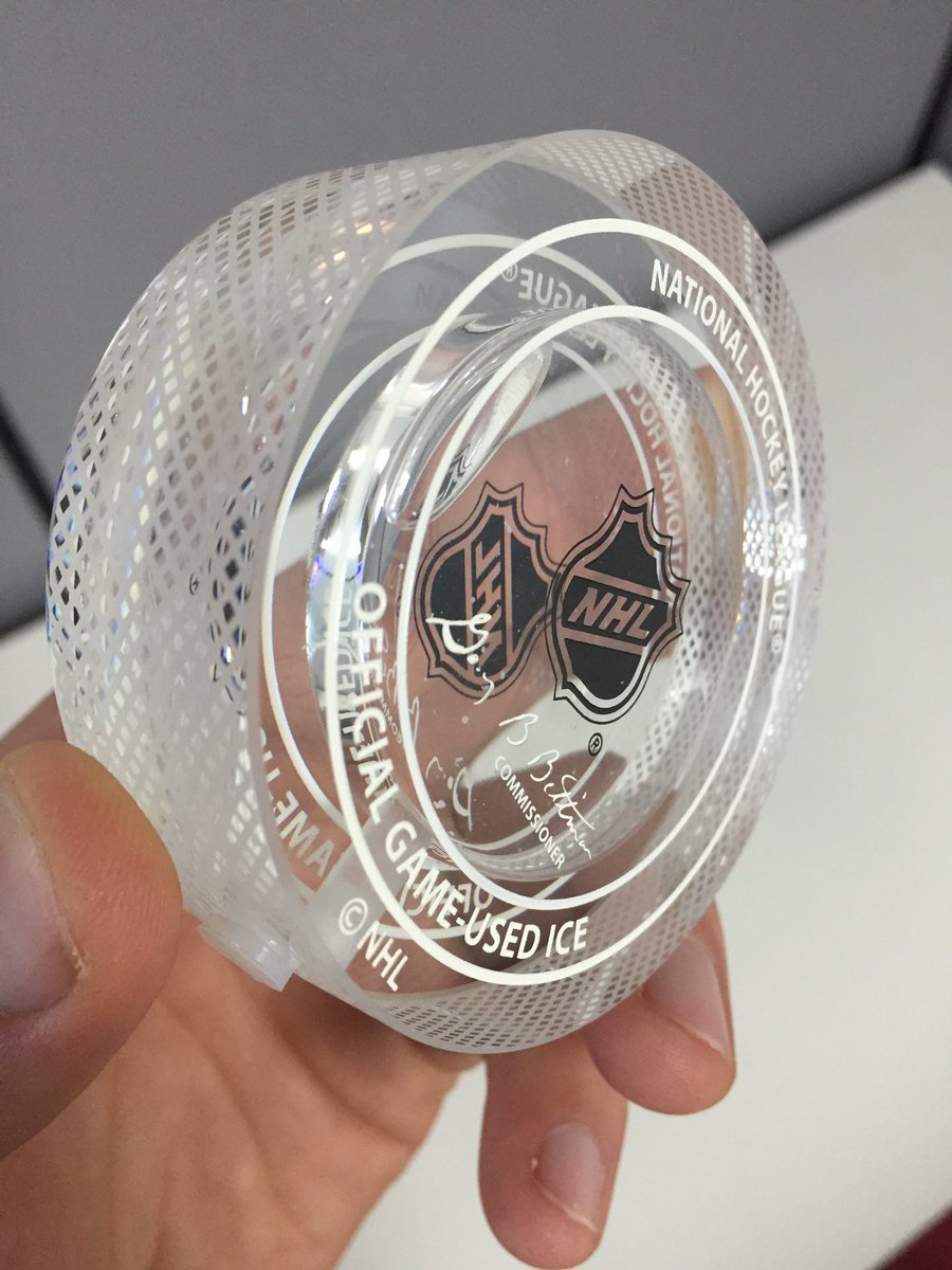 Cool collectible!! StanleyCup Crystal Pucks filled with melted game ...