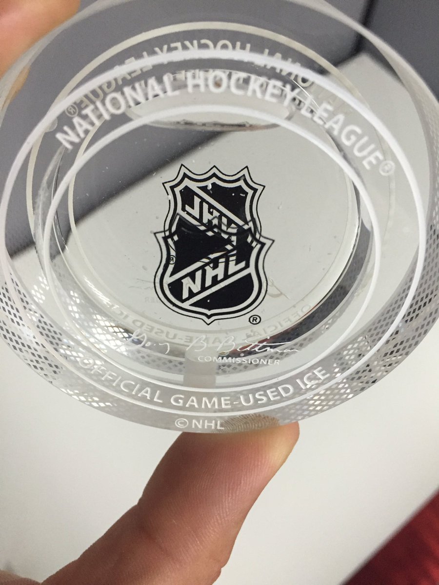 Cool collectible!! StanleyCup Crystal Pucks filled with melted game ...
