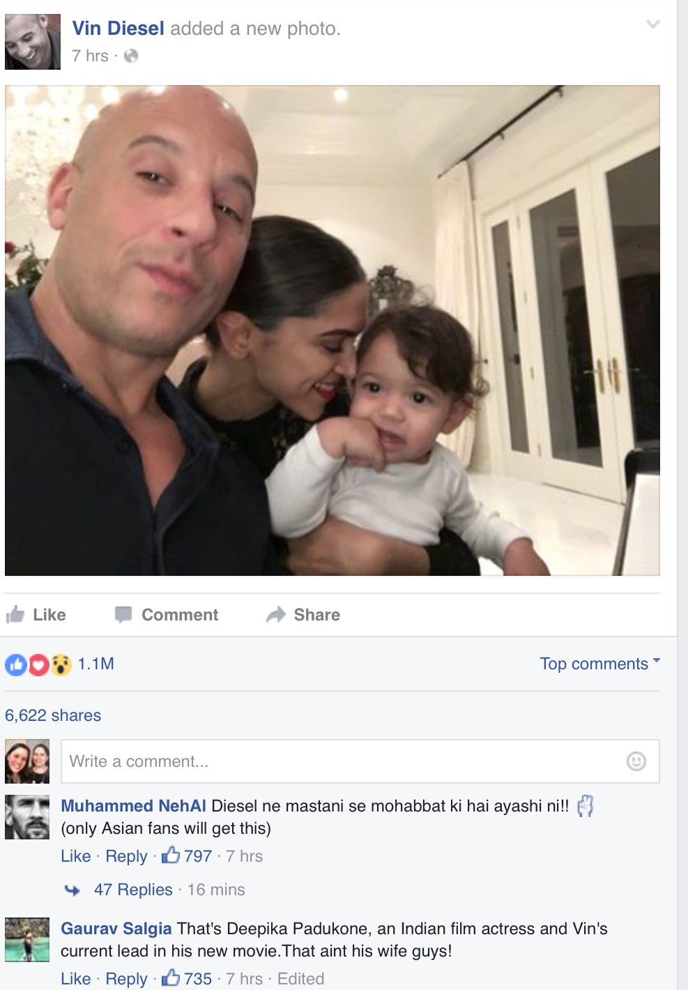 Vin Diesel With His Daughter